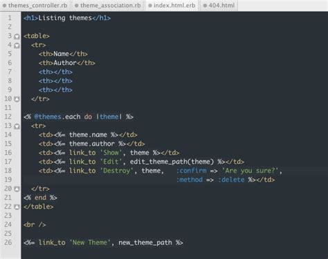 Rails Textmate Themes Via Astonj
