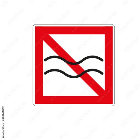 Panneau code de la navigation en eaux intérieures Interdiction de créer des remous Stock Vector