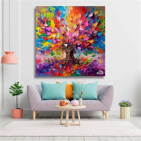 Cuadro Decorativo Árbol De Colores【envío Gratis】