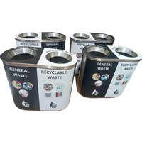 Open Top Airport Stainless Steel Duo Dustbin Application Office
