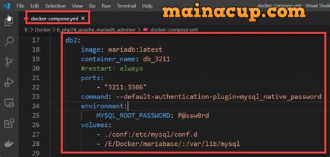 การเชื่อมต่อ Mariadb Docker Container ด้วย Adminer รับสอนเขียนโปรแกรม Php Mysql Php