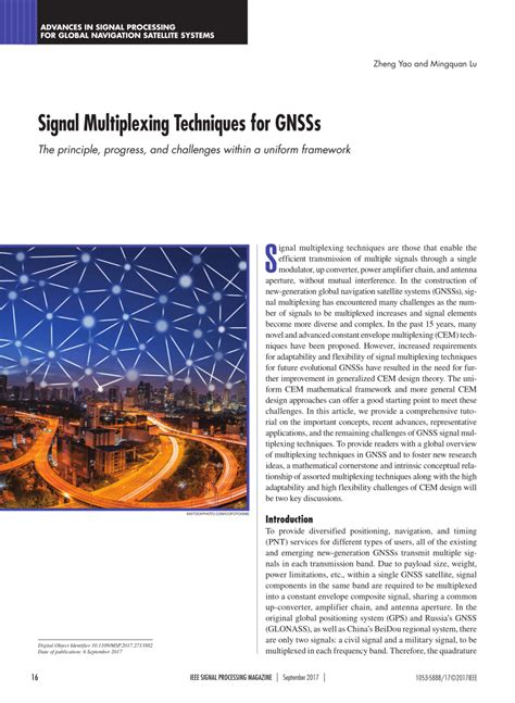 Pdf Signal Multiplexing Techniques For Gnss The Principle Progress And Challenges Within A
