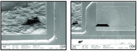 A Fib Cross Section At Corner Contact Pad And B Fib Cross Section