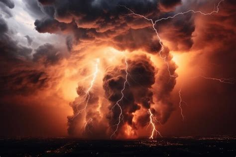 Premium Ai Image Thunderstorm Warning Generative Ai