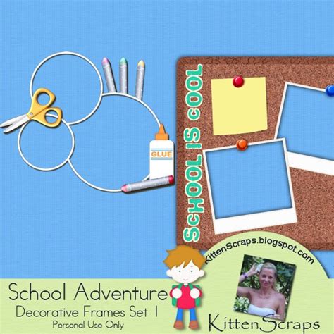 Kitten Scraps School Frames Freebies Set 1