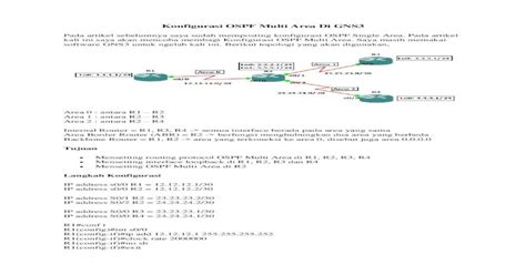 Konfigurasi Ospf Multi Area Di Gns3 · Area Border Router Abr R2