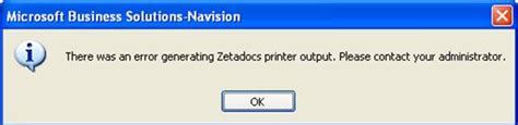 prb printing a zetadocs enabled nav report generates an error