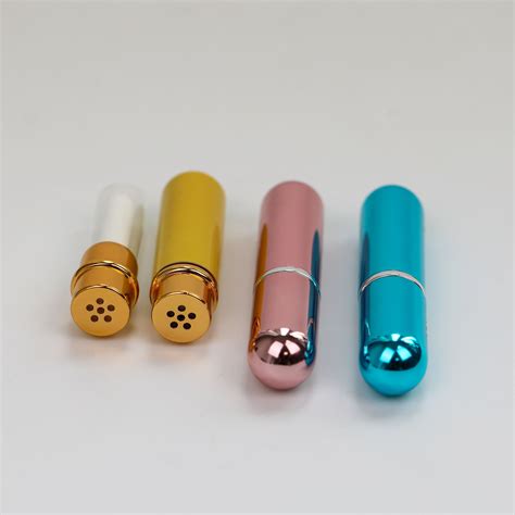 Round Shape Pocket Size Reusable Aromatherapy Inhaler Metal Tubes With
