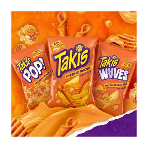 Takis Intense Nacho Cheese Flavored Non Spicy Tortilla Chips 99 Oz