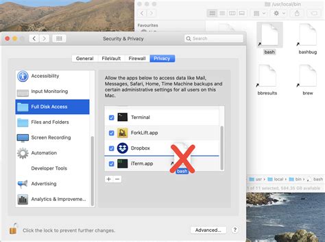manually granting applications full disk access in macos catalina