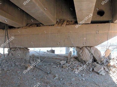Two Columns Bridge Crossing Euphrates River Editorial Stock Photo
