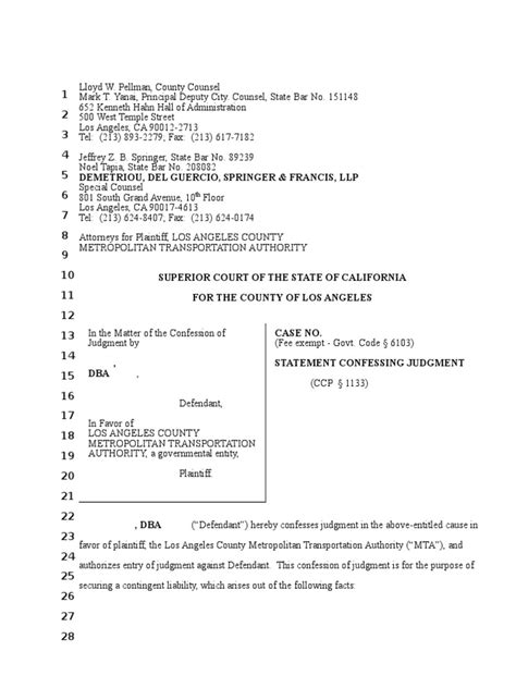 Confession Of Judgment Statement Pdf Lease Perjury