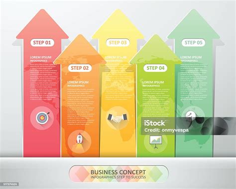 디자인식 화살표 인포그래픽 5 스텝스 벡터 삽화 0명에 대한 스톡 벡터 아트 및 기타 이미지 0명 결심 기업 재무와 산업