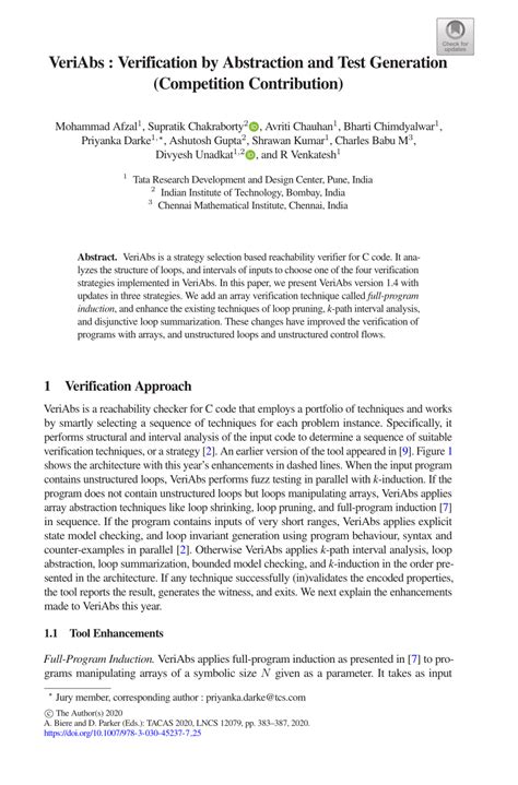 Pdf Veriabs Verification By Abstraction And Test Generation