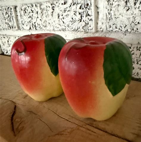 Vintage Hull Apple Salt And Pepper Shakers Etsy
