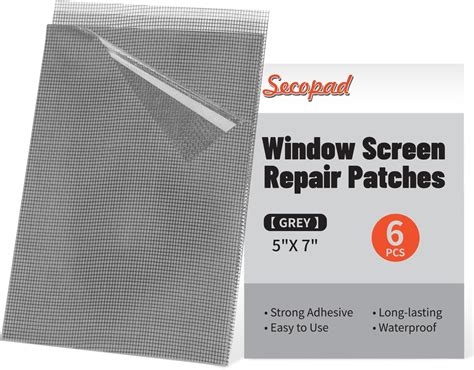Secopad 14 Sheets 3 Sizes And 6 Pack 5 X 7 Window Screen Patches