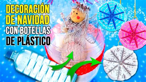 🎄cómo Hacer Adornos Navideños Con Botellas De PlÁstico 3 Manualidades