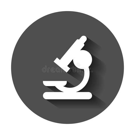 Microscope Lab Icon Vector Illustration With Long Shadow Business Concept Microscope Pictogram