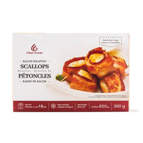 Get Clear Ocean Bacon Wrapped Japanese Scallop Frozen Delivered Weee