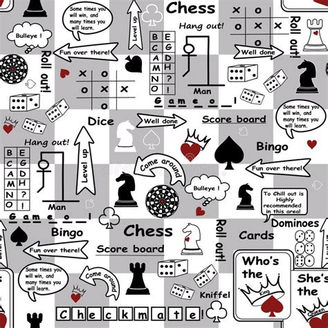 Conversational Game Hang Out Seamless Pattern Background Perfect For Fabric Stock Vector