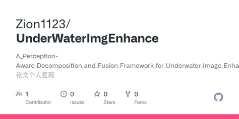 Github Zion1123underwaterimgenhance Aperception Aware