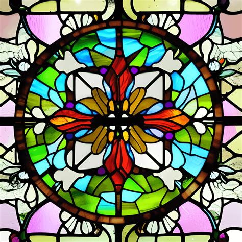 Witch Flowers Stained Glass Graphic · Creative Fabrica