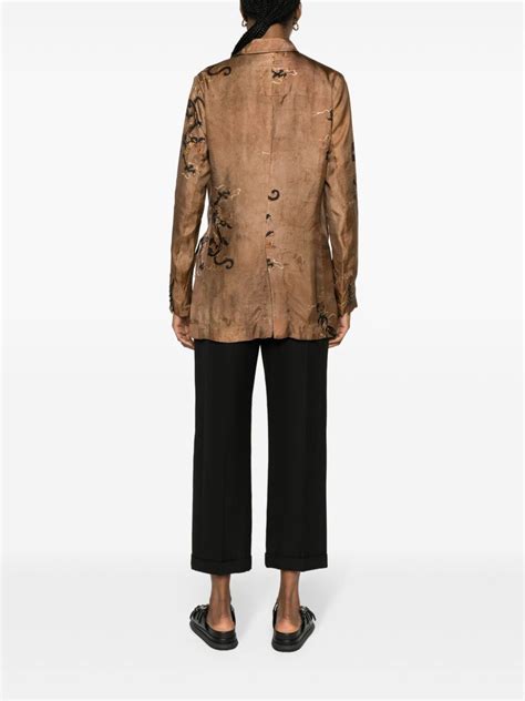 Uma Wang Chamarra Con Dragón Estampado Neutro Farfetch Mx