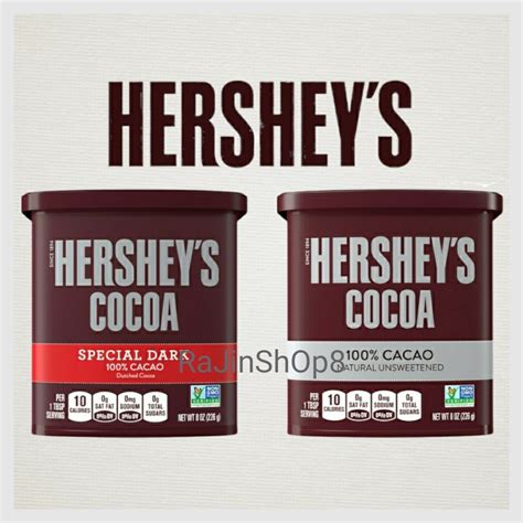 Hersheys Cocoa Powder 100 Cacao Natural Unsweetened And Special Dark Us