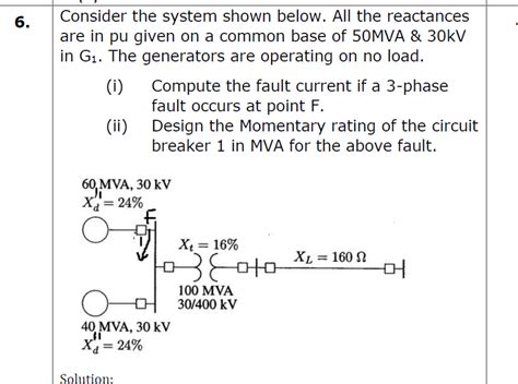 solved consider the system shown below all the reactances