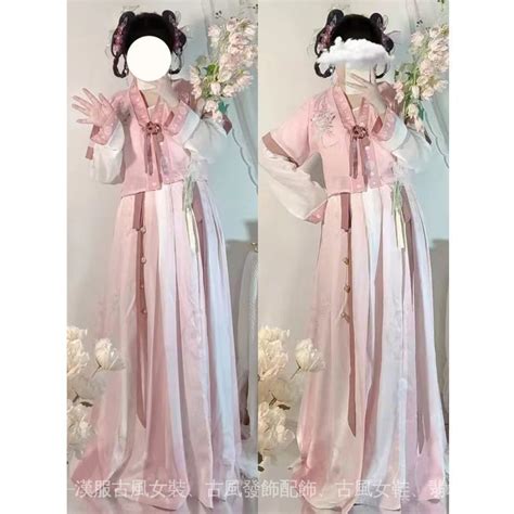 現貨速發 】小紅書同款南卿坊原創漢服玫瑰之戀唐制唐背子圓領衫齊腰褶裙春夏款漢服 蝦皮購物