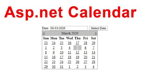 Asp Net Calendar YouTube