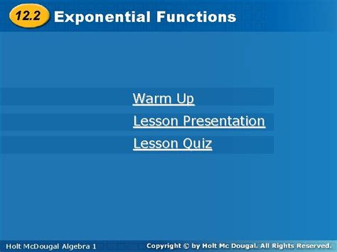 12 2 Exponential Functions Warm Up Lesson Presentation