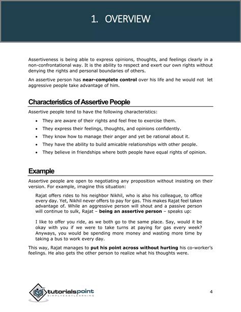Assertiveness Tutorial Pdf