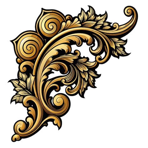Desenho De Canto De Ornamento Dourado Barroco Vetor Premium Gerado Com Ia