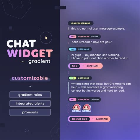 Gradient Roles Chat Widget With Alerts — Minimal Fully Customizable
