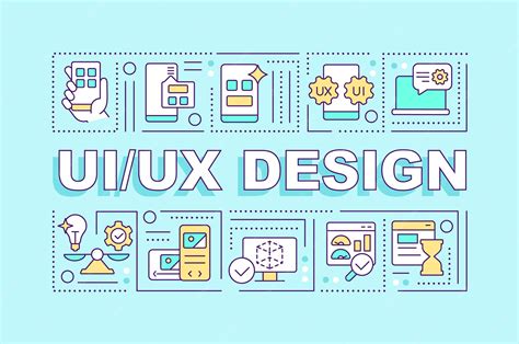 Premium Vector Ux Ui Design Word Concepts Turquoise Banner