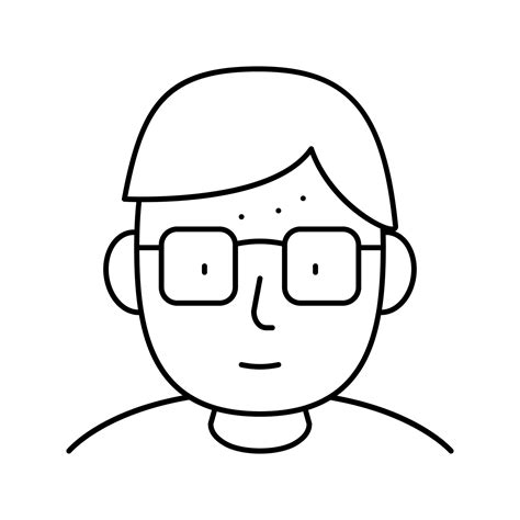 Geek Human Line Icon Vector Illustration Sign 19003304 Vector Art At