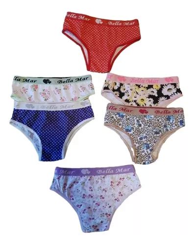 Calcinha Juvenil Kit 6 Peças Em Algodão Moda Íntima Meninas