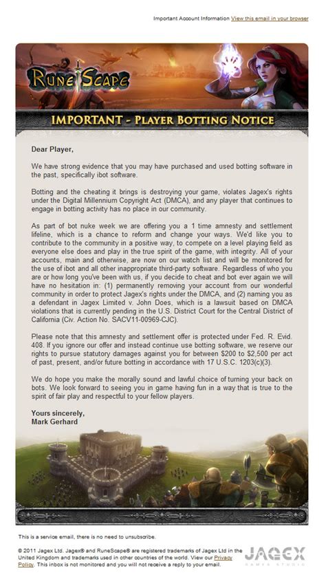 Jagex Wins U S Court Case Against Bot Developers Developers Issue Public Apology R Runescape