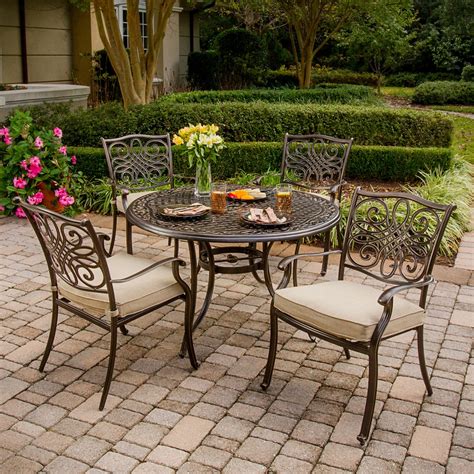 Shop Hanover Outdoor Furniture Traditions 5 Piece Bronze Aluminum Patio