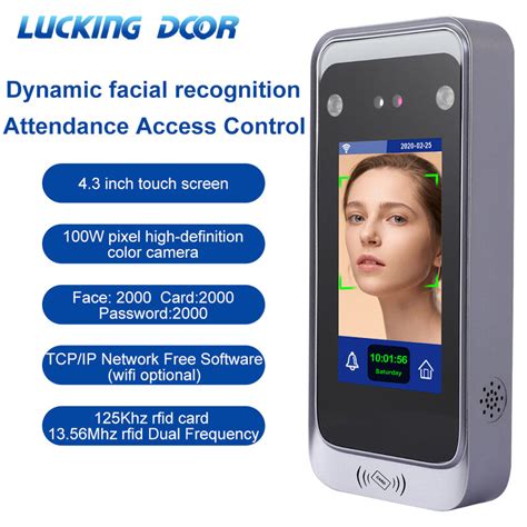 tcp ip dynamic face recognition rfid access control terminal 4 3inch