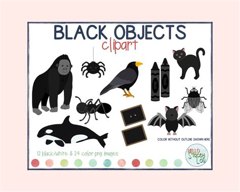 Black Objects Clipart Etsy