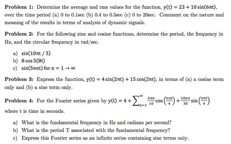 solved problem 1 determine the average and rms values for