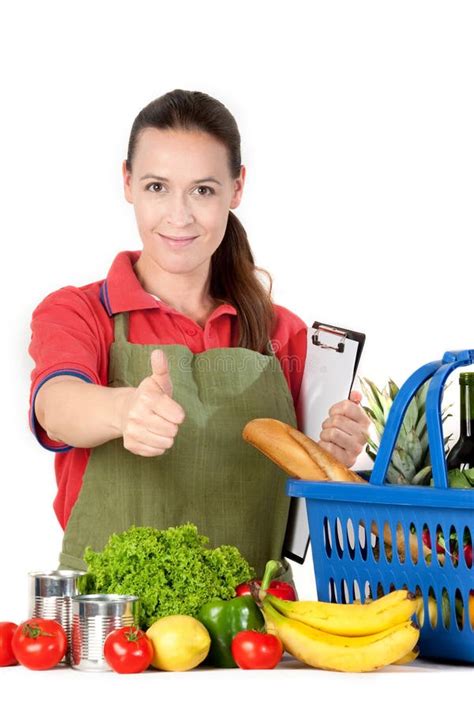 Friendly Grocery Store Assistant Stock Image Image Of Customer Food