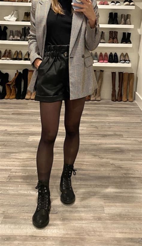 Leather Shorts Outfit Tights Outfit Winter Shorts Outfits Outfits