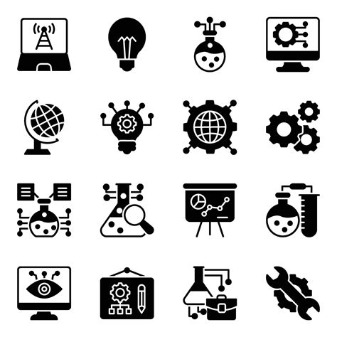 Stem Elements Glyph Vector Icons 36232594 Vector Art At Vecteezy