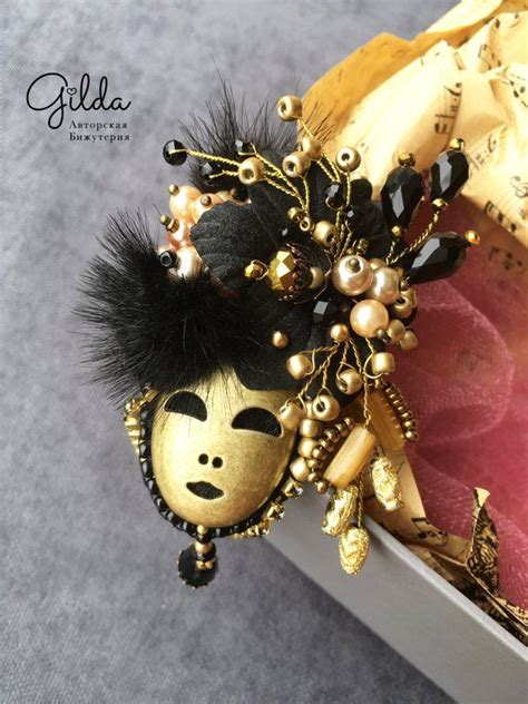 Handmade Black Brooch Vintage Brooch Unique Victorian Jewelry