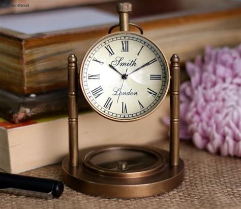 Buy Akeeratly Brass Table Clock With Navigation Compass Antique Table