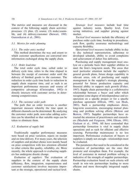 Scm Performance Measurementframework2007ijpe Pdf