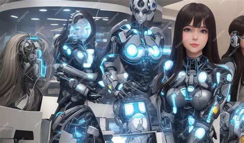 Internet Technology Girl Generate A Realistic Image That Represents Artificial Intelligence